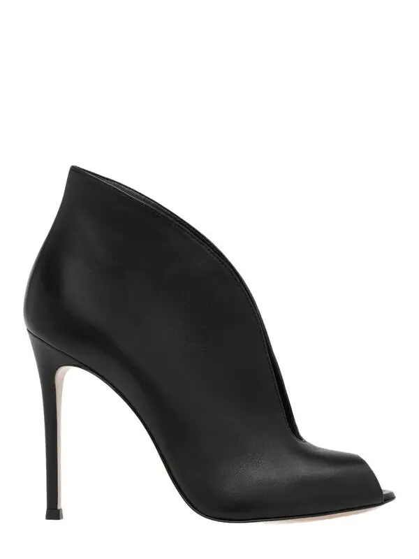 GIANVITO ROSSI Vamp Open Toe Pumps - Black Leather