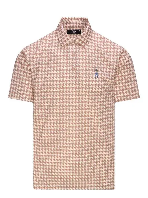 EASTSIDE GOLF Snap Placket Performance Golf Polo - Jetstream Houndstooth