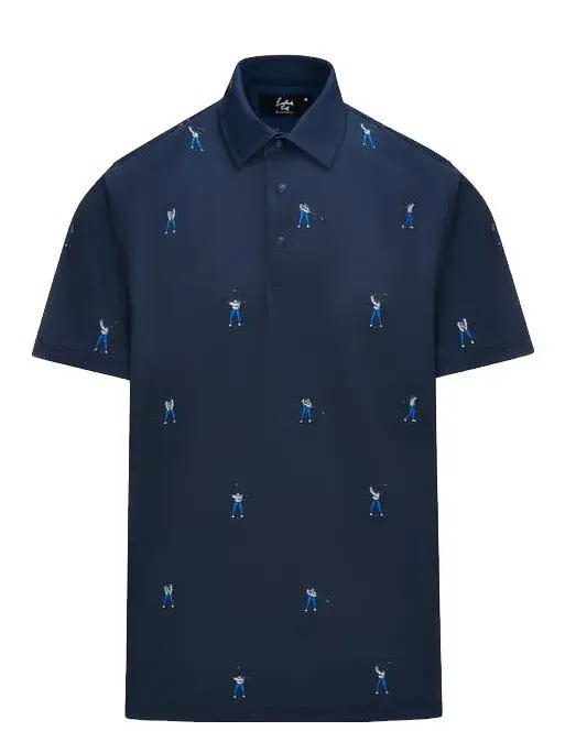 EASTSIDE GOLF Snap Placket Performance Golf Polo - Midnight Navy Swingman