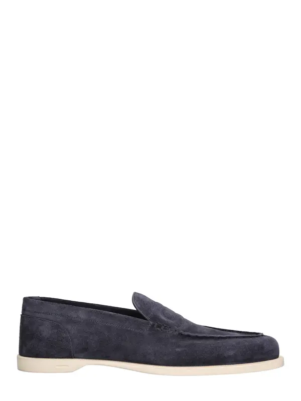 John Lobb Suede Pace Loafer - Navy
