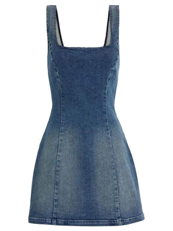 EB DENIM Devan Mini Dress - Mid Denim