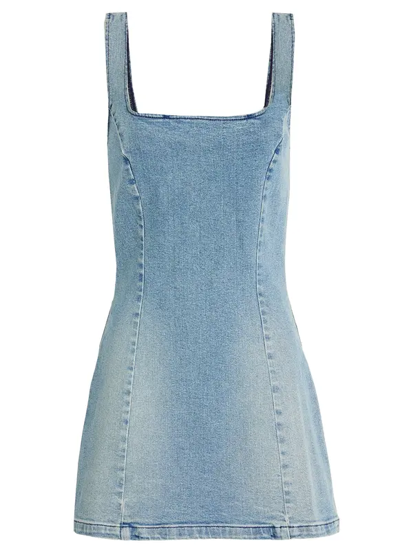 EB DENIM Devan Denim Mini Dress - Mid Denim