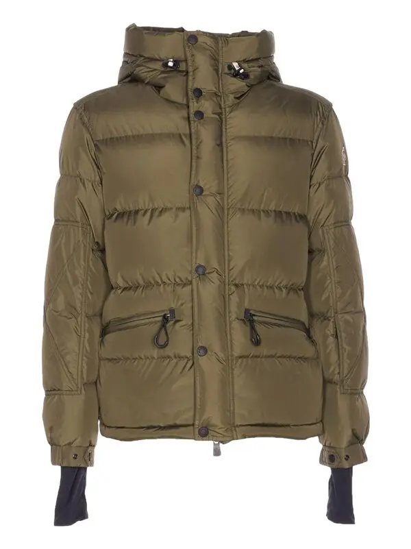 Moncler Short Down Jacket With Hood - Green
