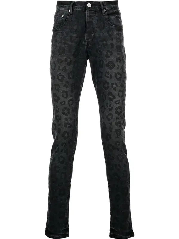 PURPLE BRAND Monogram Leopard Jeans - Black