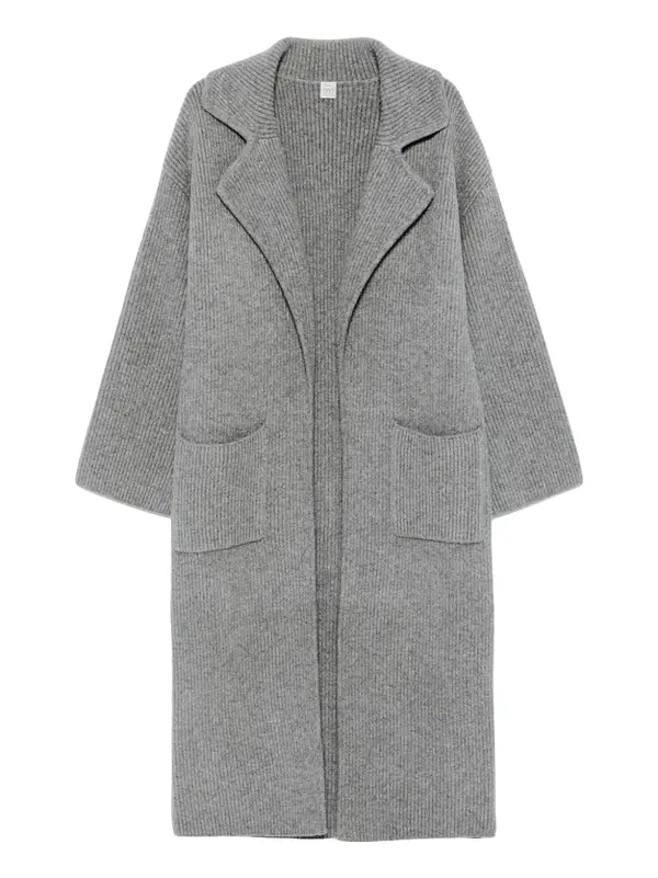 TOTEME Ribbed-knit Cardigan Coat - Grey