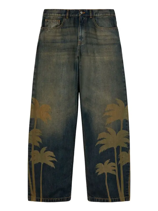 Palm Angels Laser Palms Jeans - Blue
