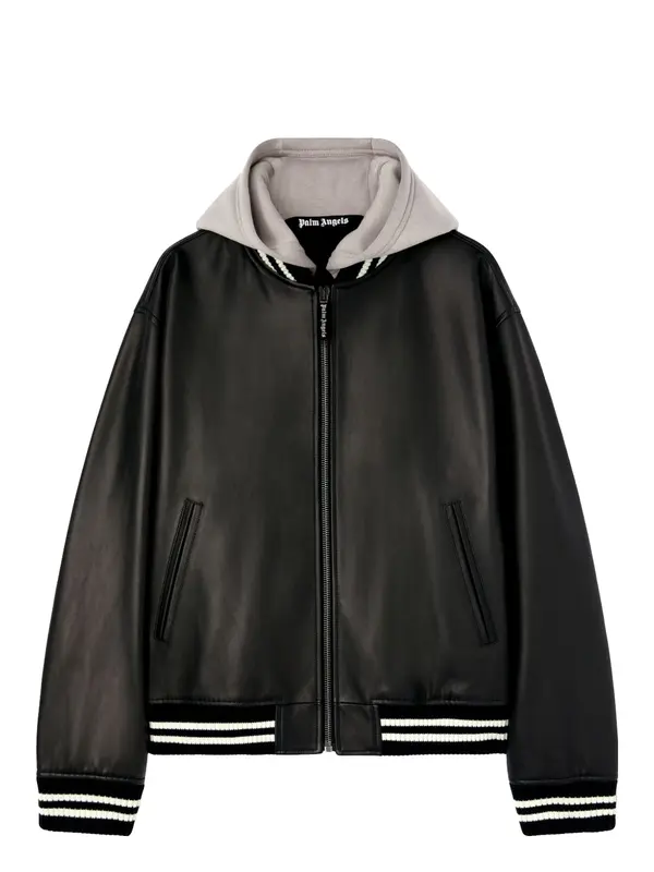 Palm Angels Curved-logo Bomber Jacket - Black
