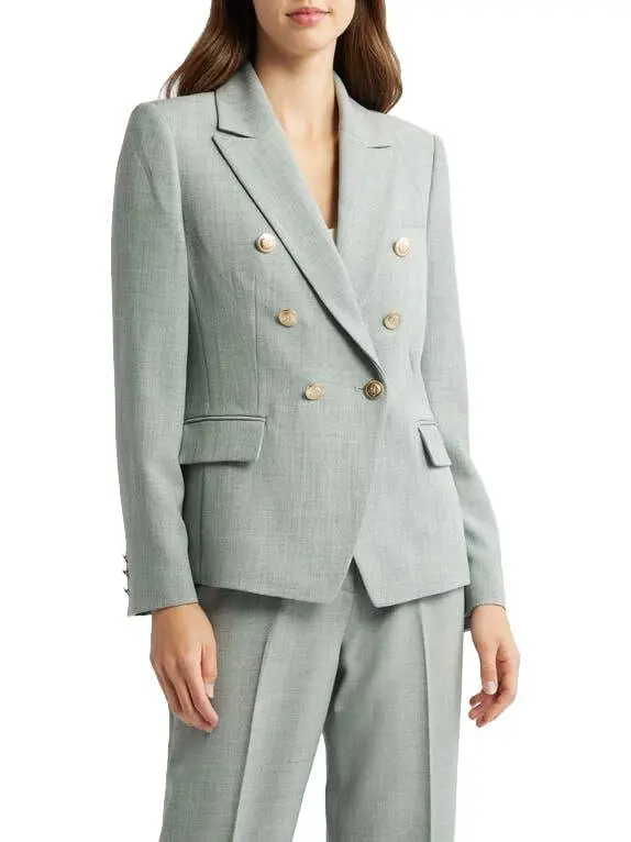 TAHARI ASL Melangé Stretch Crepe Blazer - Eucalyptus