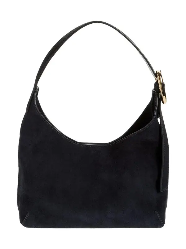 Madewell Sculptural Buckle Suede Shoulder Bag - Juniper Berry