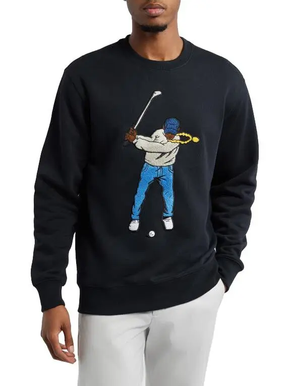 EASTSIDE GOLF Swingman Appliqué Sweatshirt - Black