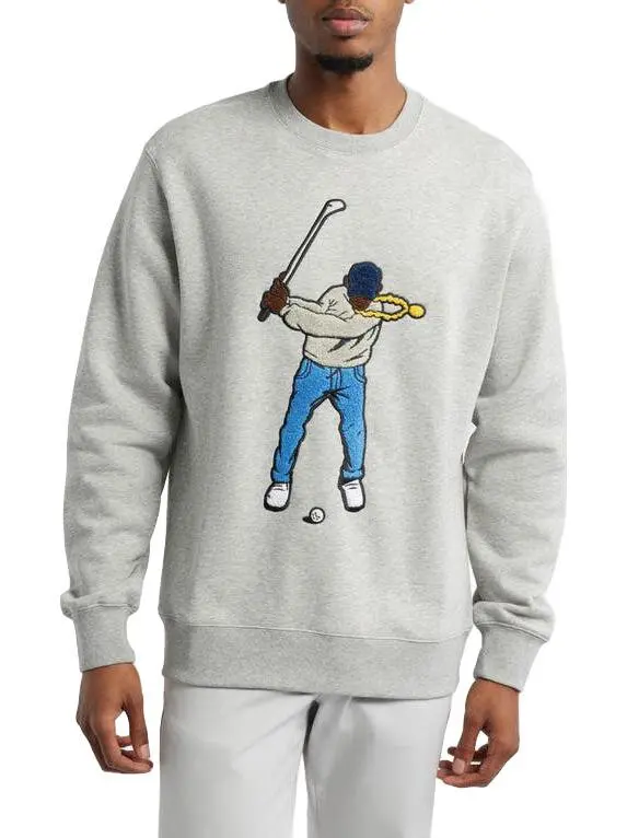 EASTSIDE GOLF Swingman Appliqué Sweatshirt - Heather Grey