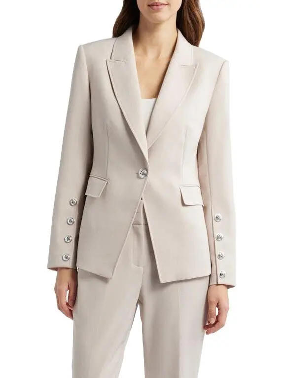 TAHARI ASL One-button Blazer - Oatmeal