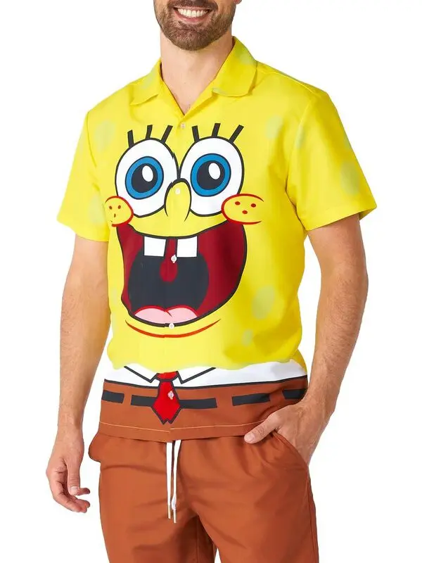 Opposuits Spongebob Camp Shirt & Shorts Set - Yellow