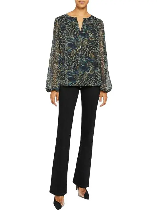 Santorelli Dione Printed Georgette Blouse - Space Blue
