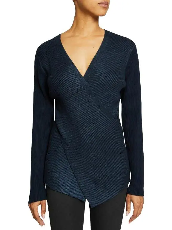 Santorelli Stacy Crossover V-neck Sweater - Space Blue