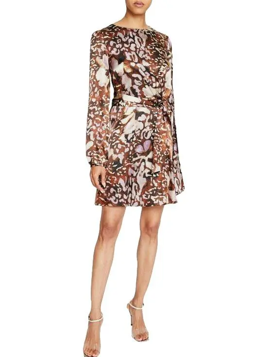 Santorelli Darya Abstract Floral Print Dress - Hickory Multi