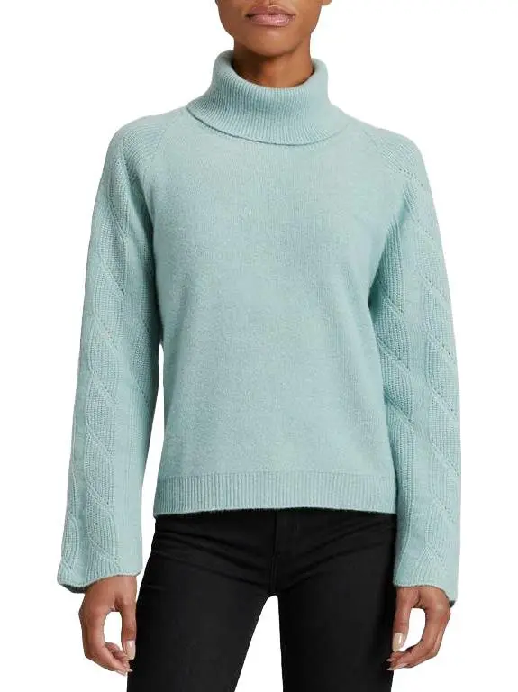 Santorelli Dana Cowl Neck Bell Sleeve Sweater - Sage