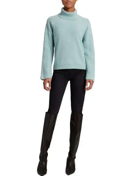 Santorelli Dana Cowl Neck Bell Sleeve Sweater - Sage
