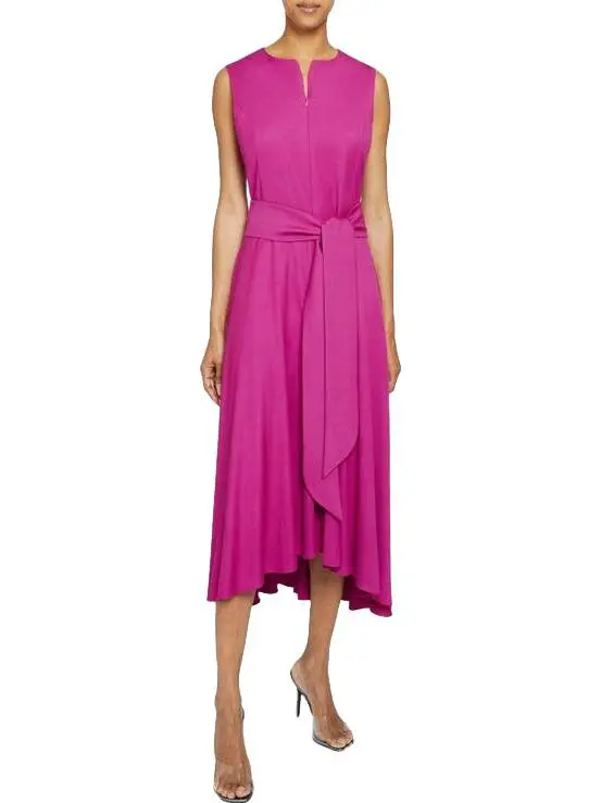 Santorelli Madison Sleeveless Hi-lo Midi Dress - Magenta