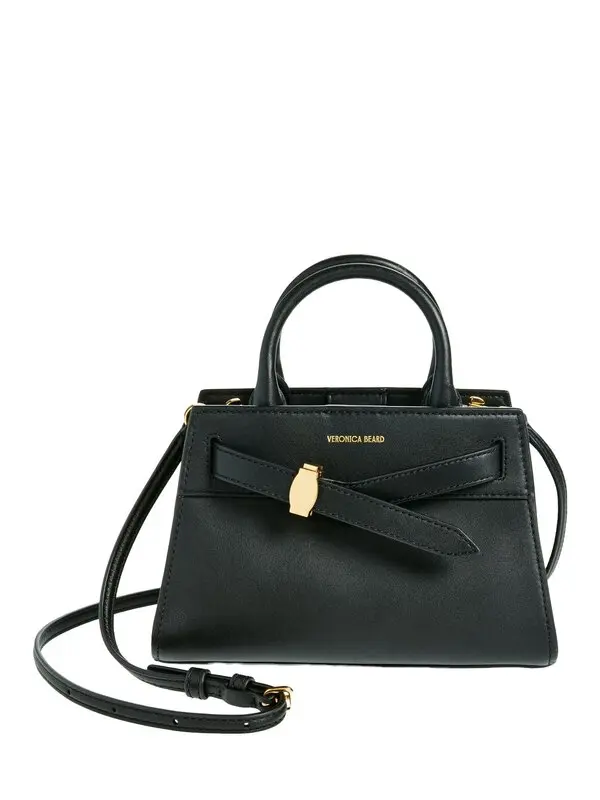 Veronica Beard Mini Dash Leather Top Handle Bag - Black