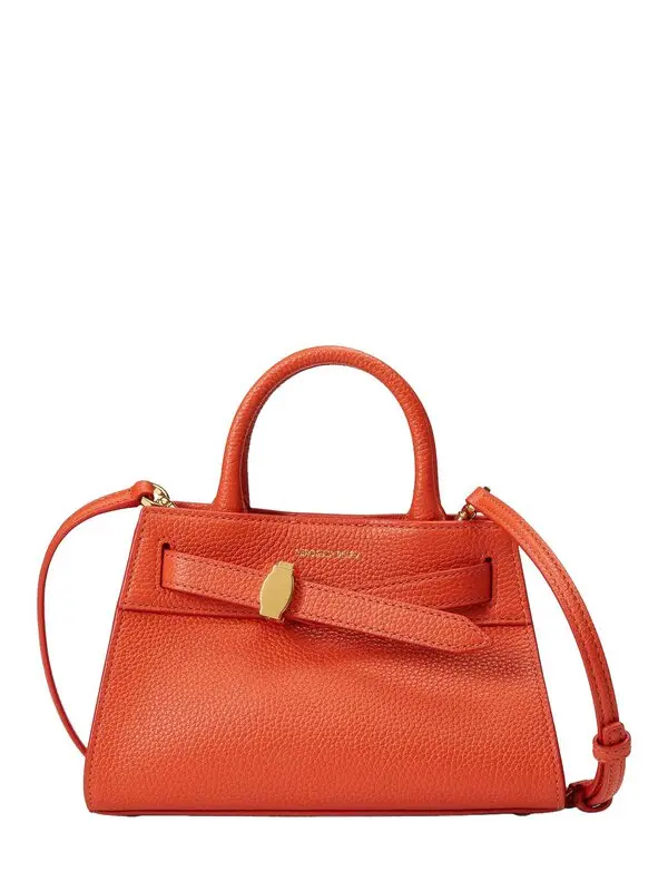 Veronica Beard Mini Dash Leather Top Handle Bag - Persimmon