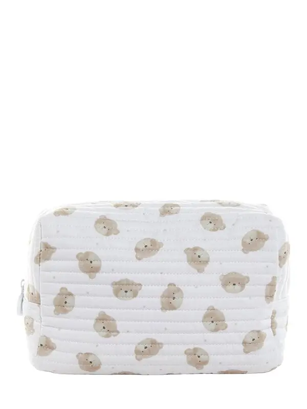 TRVL DESIGN Quilted Teddy Bear Pouch - White