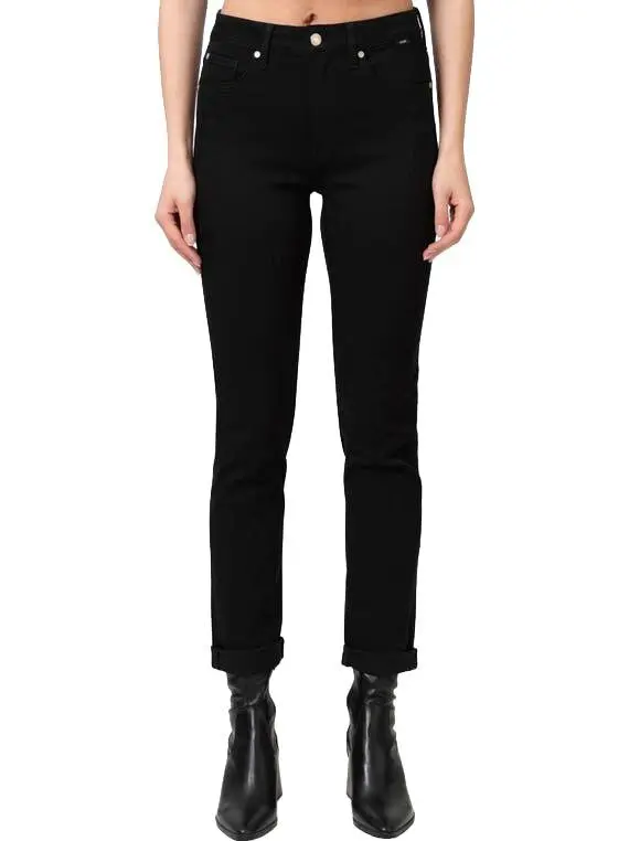 MAVI Kathleen High-waist Slim Boyfriend Jeans - Black Feather Blue