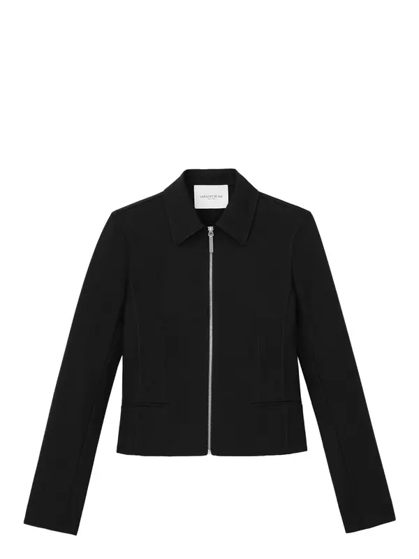 Lafayette 148 New York Techno Stretch Twill Tailored Jacket - Black