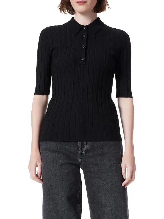 DO BY DEE OCLEPPO Rib Polo Sweater - Black