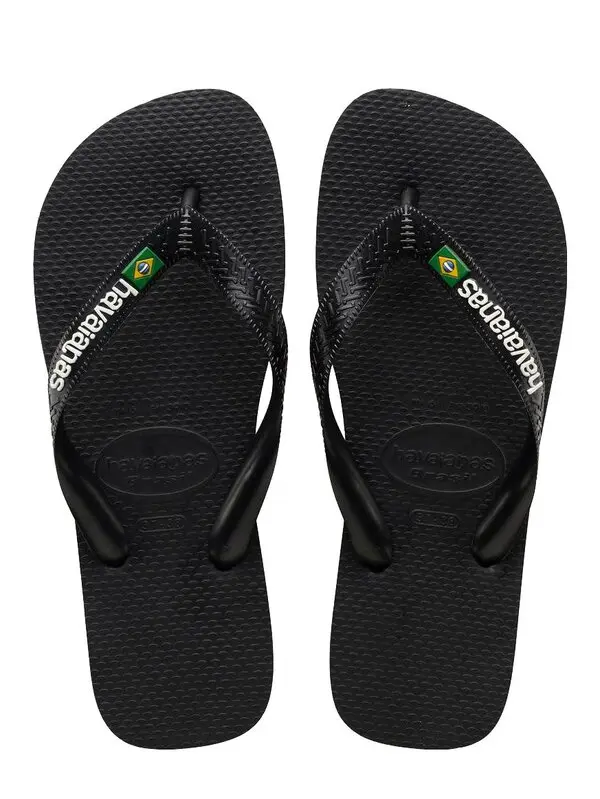 Havaianas Brasil Logo Flip Flop - Black/black