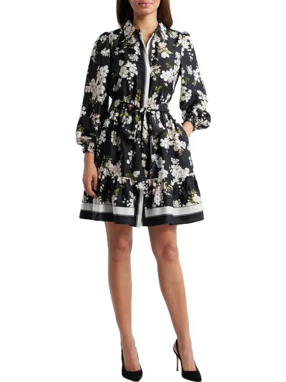 Anne Klein Floral Shirtdress - Anne Black Multi (9xo)