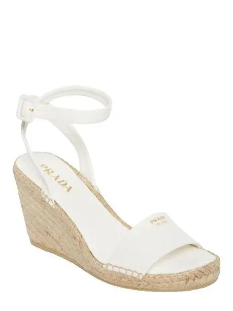 Prada Espadrille Wedge Sandal - Avorio