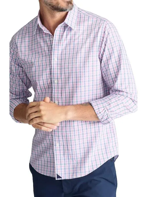 UNTUCKIT Dolcetto Plaid Wrinkle Free Cotton Button-up Shirt - Pink