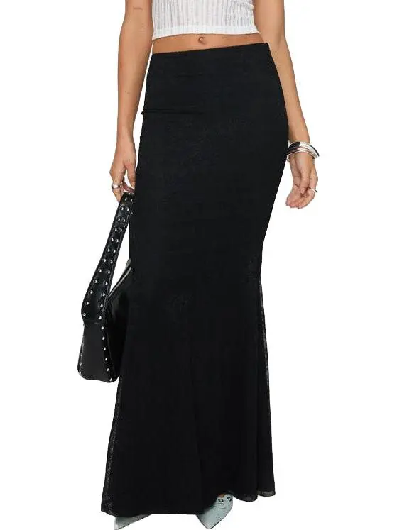 Princess Polly Topping Maxi Skirt - Black