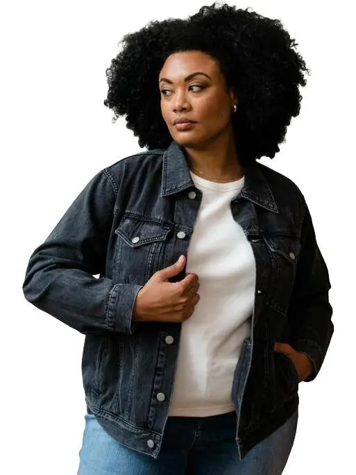ABLE The Merly Denim Jacket - Washed Black