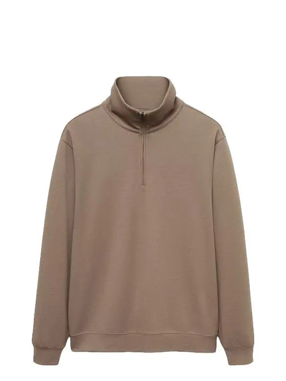 Mango Half Zip Performance Sweatshirt - Mink Grey