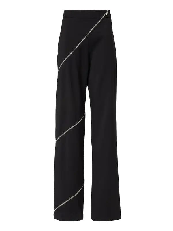 Alaïa Spiral Wide-leg Pants - Black