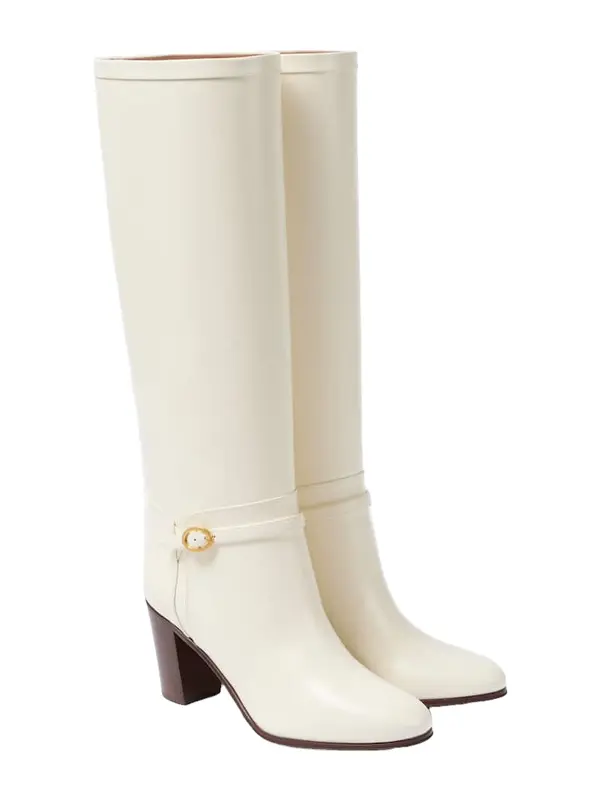 Valentino Garavani Pattie 75 Leather Knee-high Boots - White
