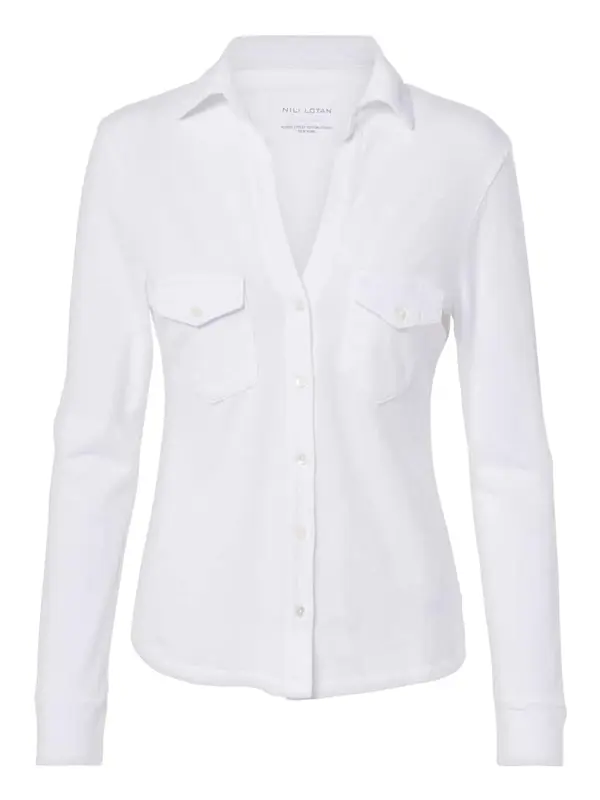 NILI LOTAN Liam Cotton Shirt - White