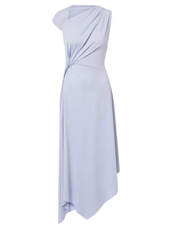 Victoria Beckham Asymmetrical Gathered Midi Dress - Blue