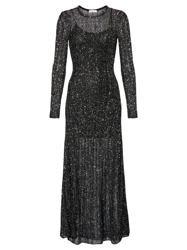 Alaïa Sequined Midi Dress - Black
