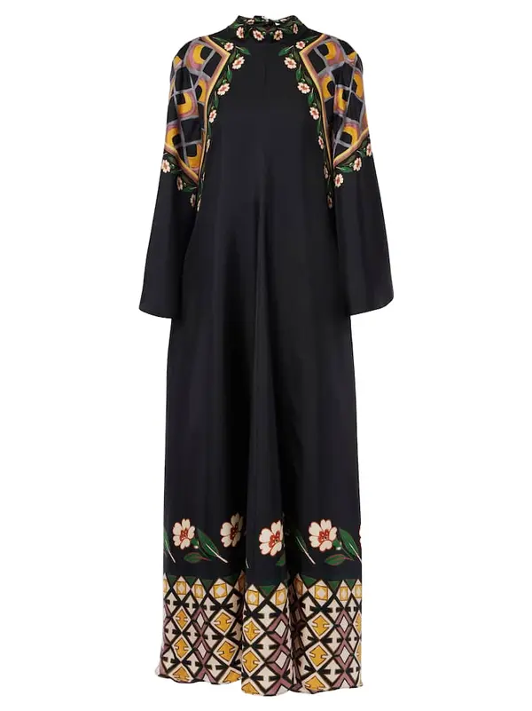 La DoubleJ Magnifico Printed Silk Twill Maxi Dress - Multicoloured