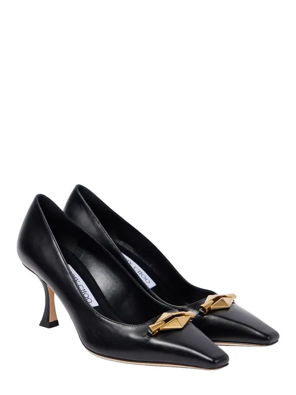 JIMMY CHOO Ryker 70 Leather Pumps - Black