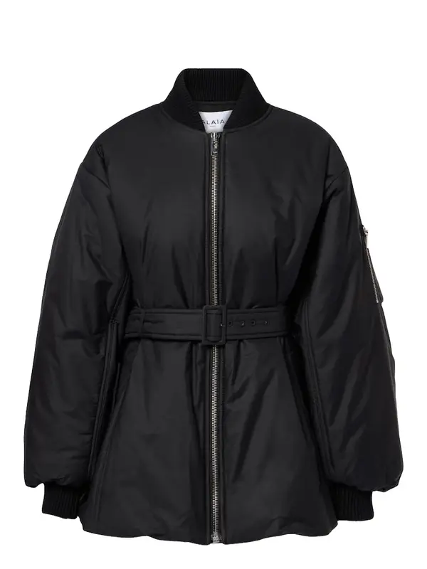 Alaïa Belted Cotton-blend Jacket - Black