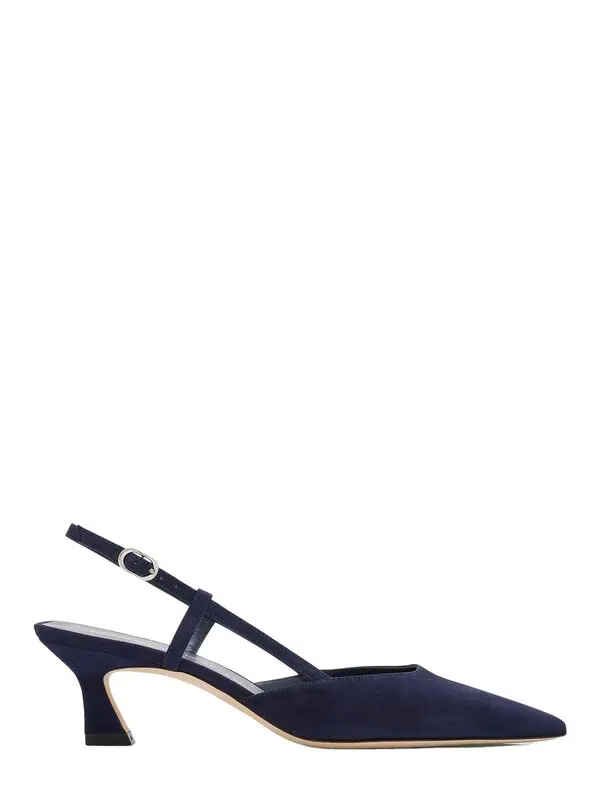 STUART WEITZMAN Vinnie Suede Slingback Pumps - Nice Blue