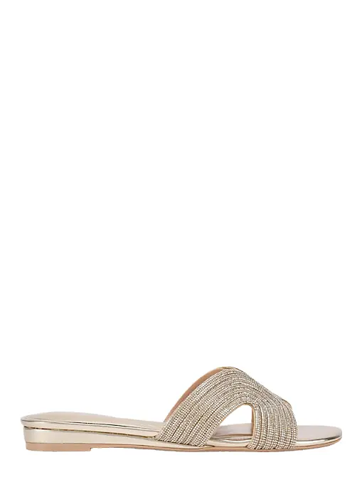 Carvela Gala Crystal-embellished Mules - Gold