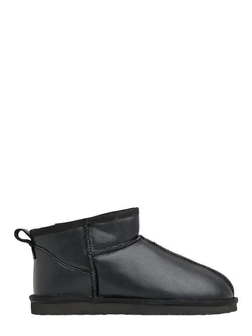 Whistles Mable Shearling-lined Leather Slippers - Black