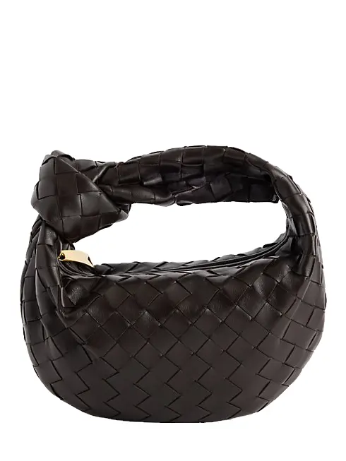 Bottega Veneta Mini Jodie Leather Hobo Bag - Fondant-gold