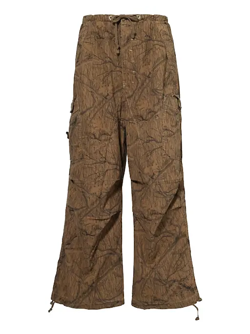 JADED LONDON Parachute Camouflage Wide-leg Trousers - Forest Green