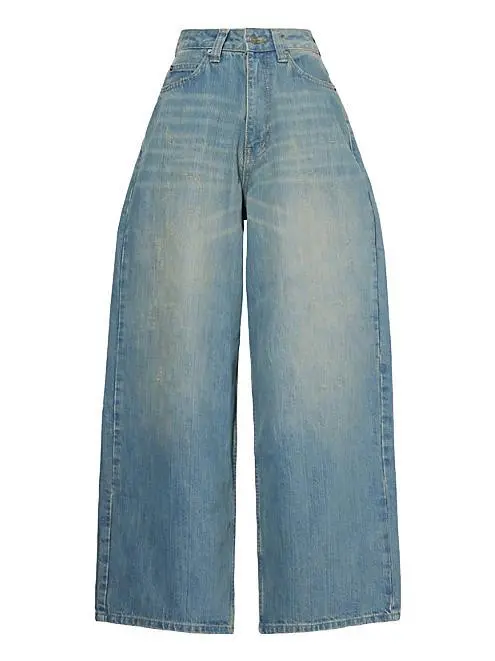 JADED LONDON Slub Xl Colussus Faded Wash Wide-leg Jeans - Blue